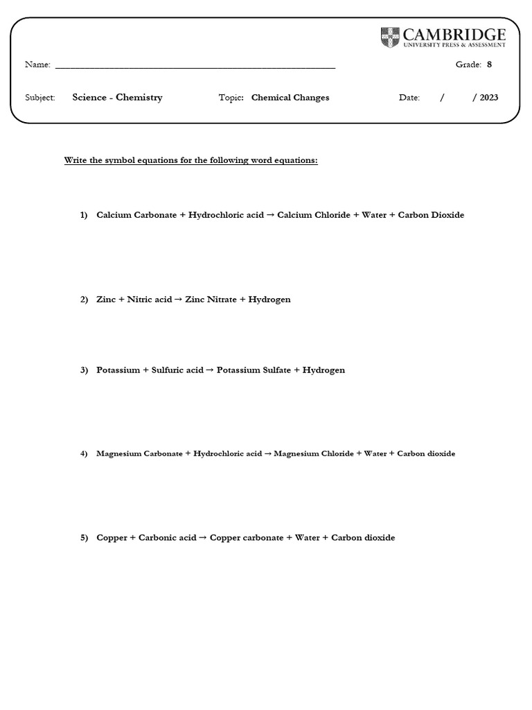 Symbol Equation | PDF