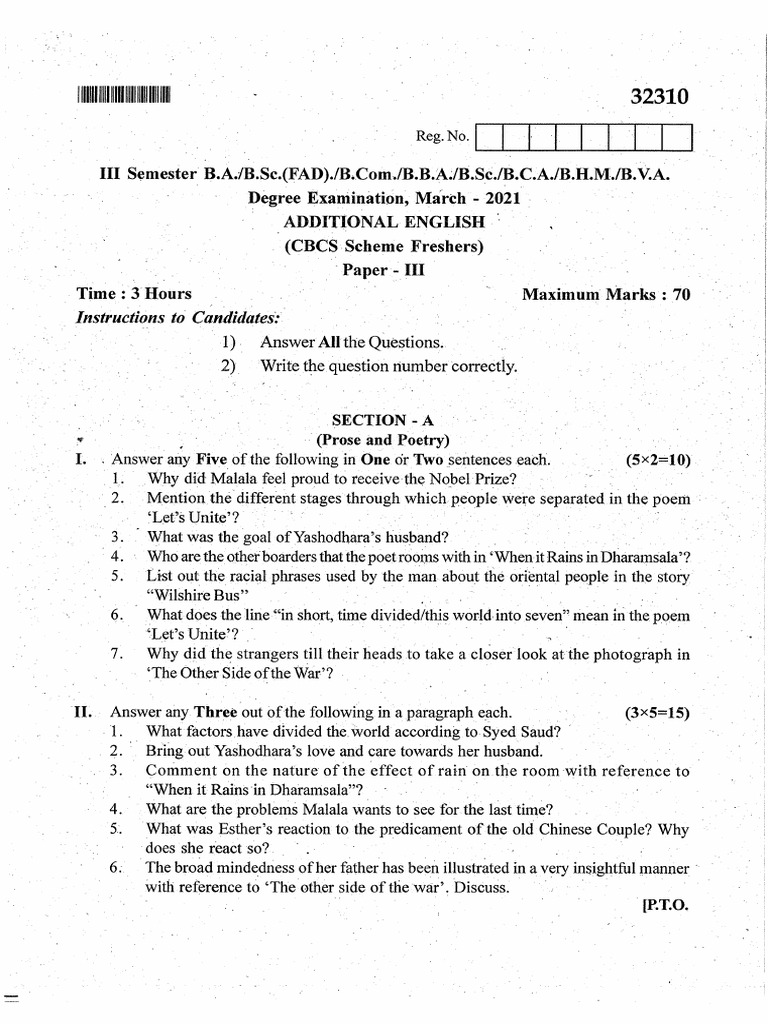 Additional English 2nd Year 2021 | PDF