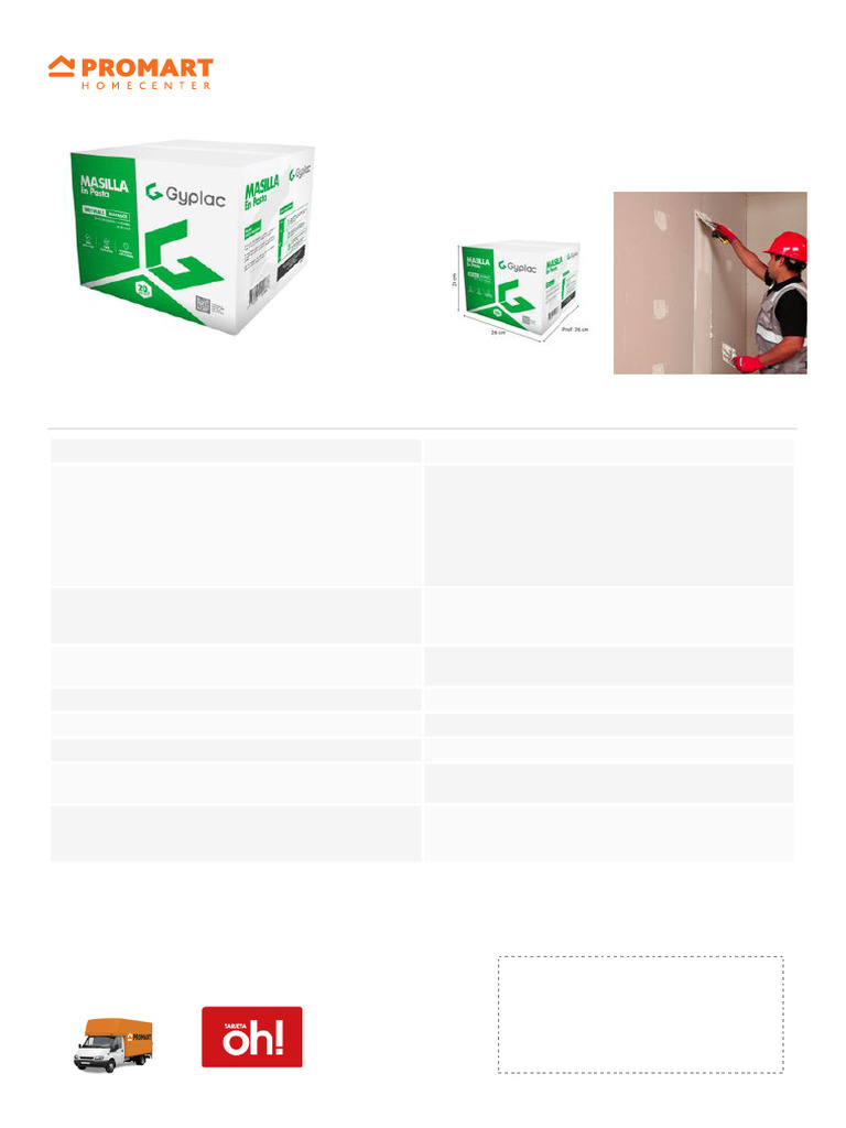 Masilla Gyplac para Drywall 20 kg | PDF