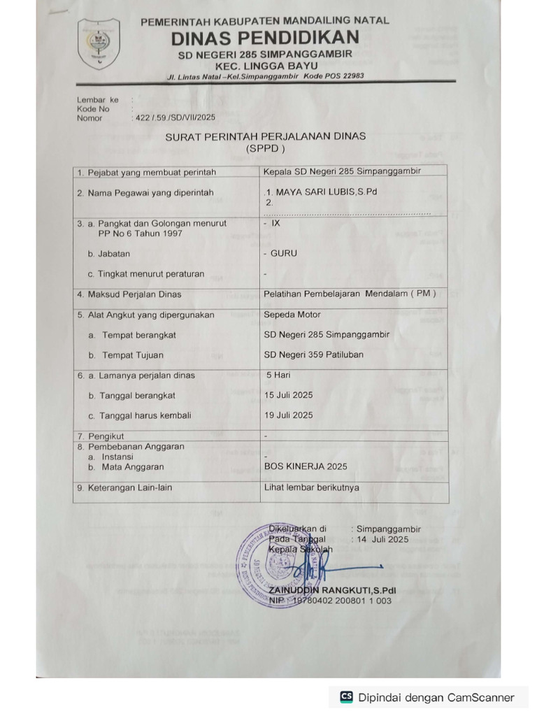 Contoh SPPD | PDF
