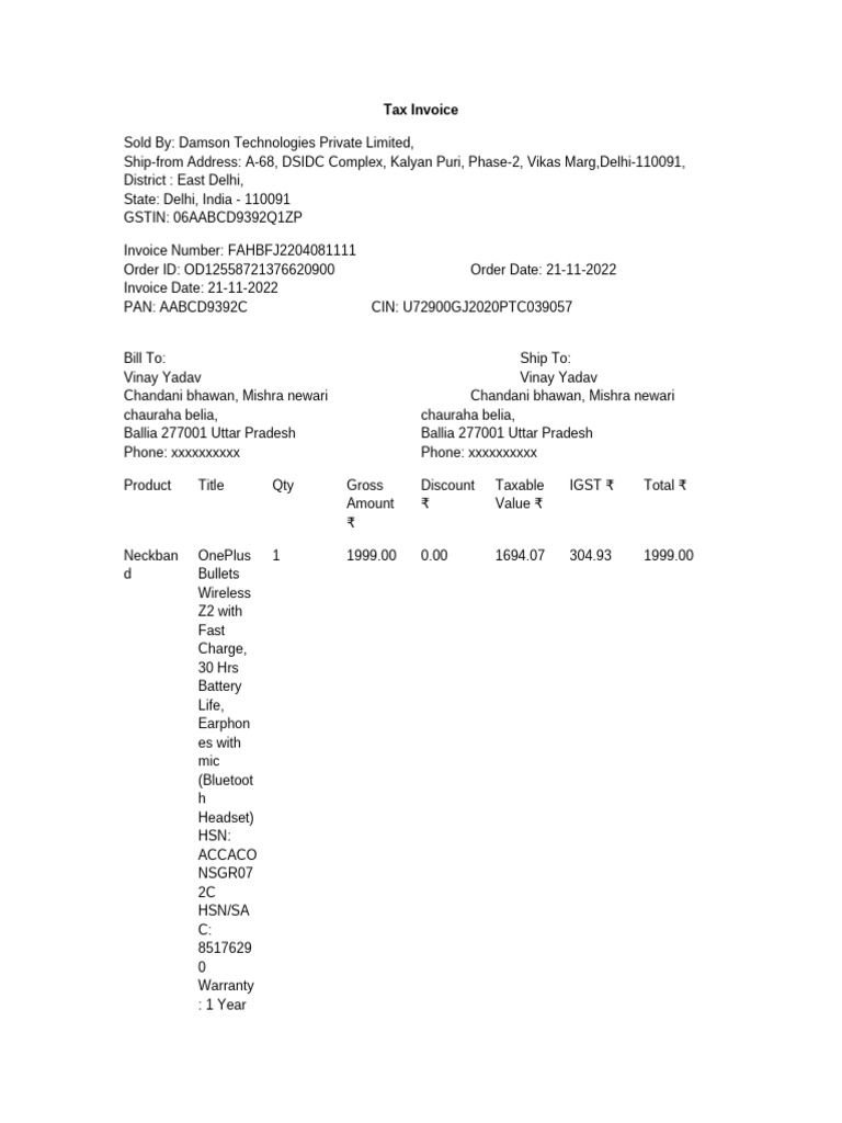 Original Style Flipkart Invoice | PDF