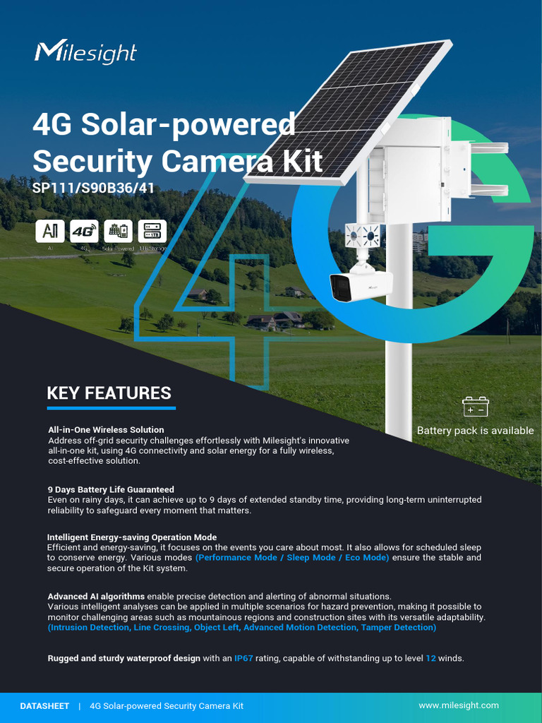 Milesight 4g Solar Powered Security Camera Kit Datasheet en | PDF ...