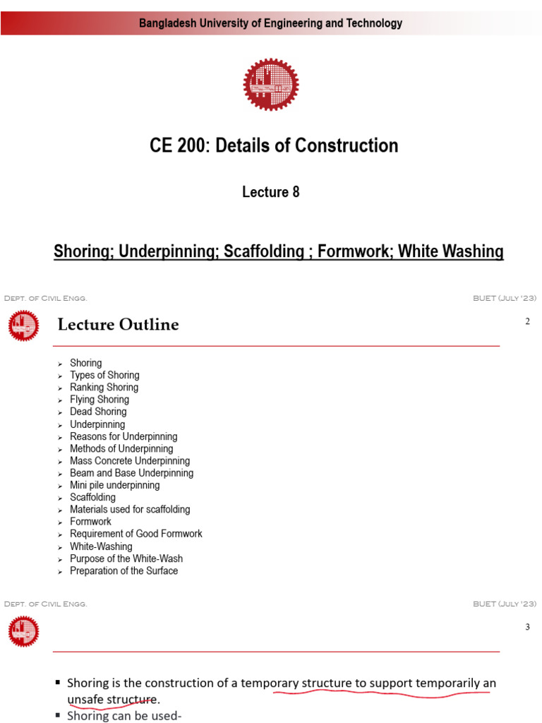 CE 200 - Lecture 8 (July'23) | PDF | Building Engineering | Civil ...