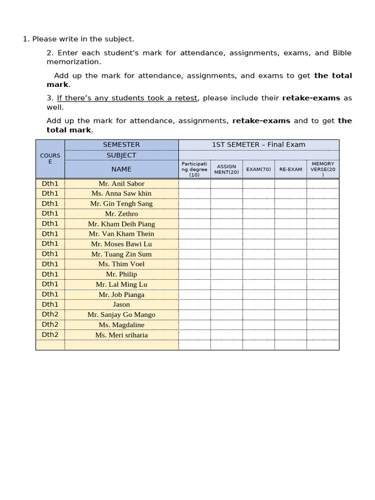 Dth1 Dth2 For Teachers - Docx - Final Exam | PDF