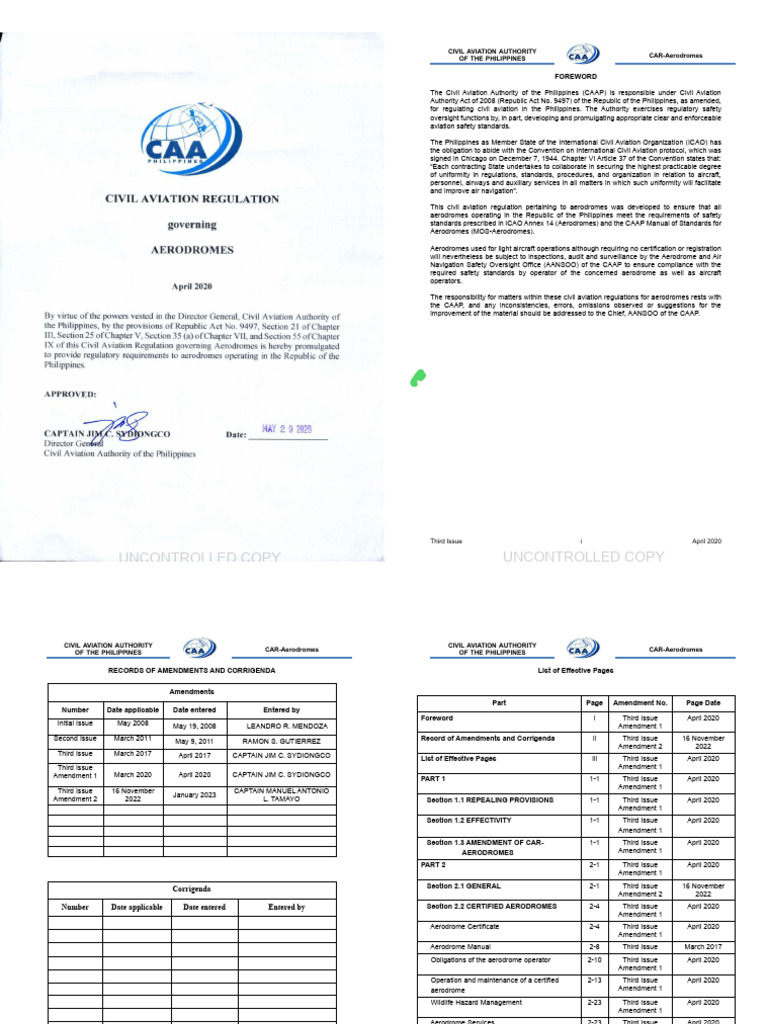 Philippine Aerodrome Safety Regulations | PDF | Aerodrome | Aviation