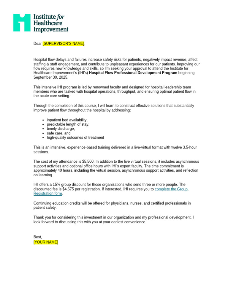 Hospital Flow Sept 2025 - Funding Letter | PDF