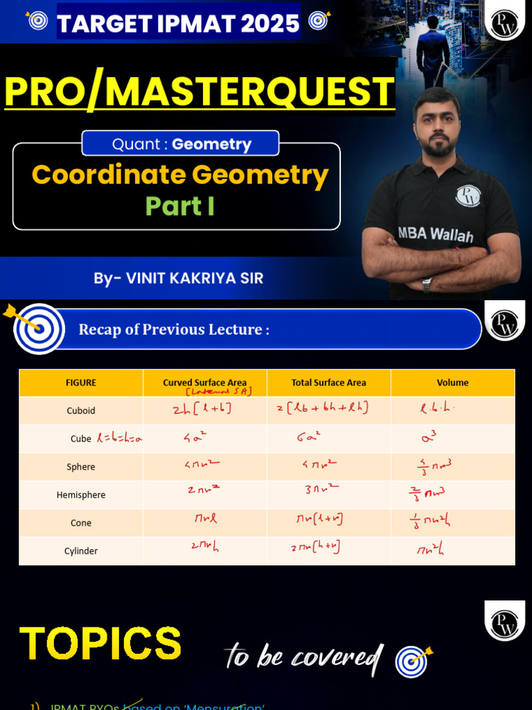 Geometry: Co-Ordinate Geometry I - Class Notes - IPMAT Master Quest 2.0 ...
