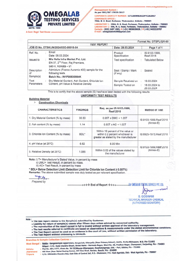 Admixture Fosroc Auramix 400 | PDF