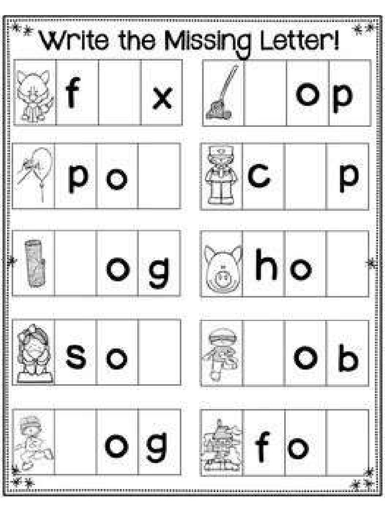 CVC Words Missing Letter | PDF