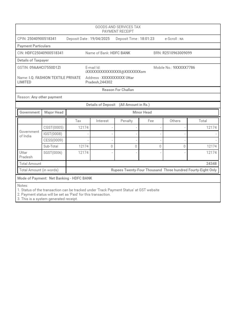 GST-Challan Receipt | PDF