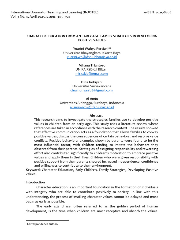 19 +Character+Education+From+an+Early+Age +343 354 +Edit+Nama | PDF ...
