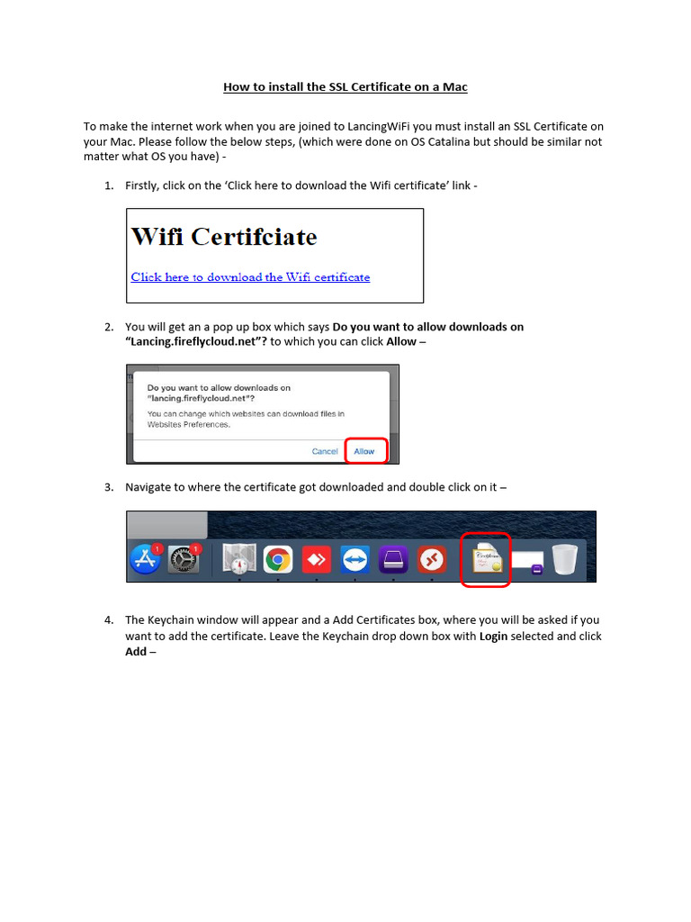 How To Install Certificate On A Mac | PDF
