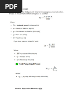 Pump Capacity and HP Calculations | PDF | Horsepower | Watt