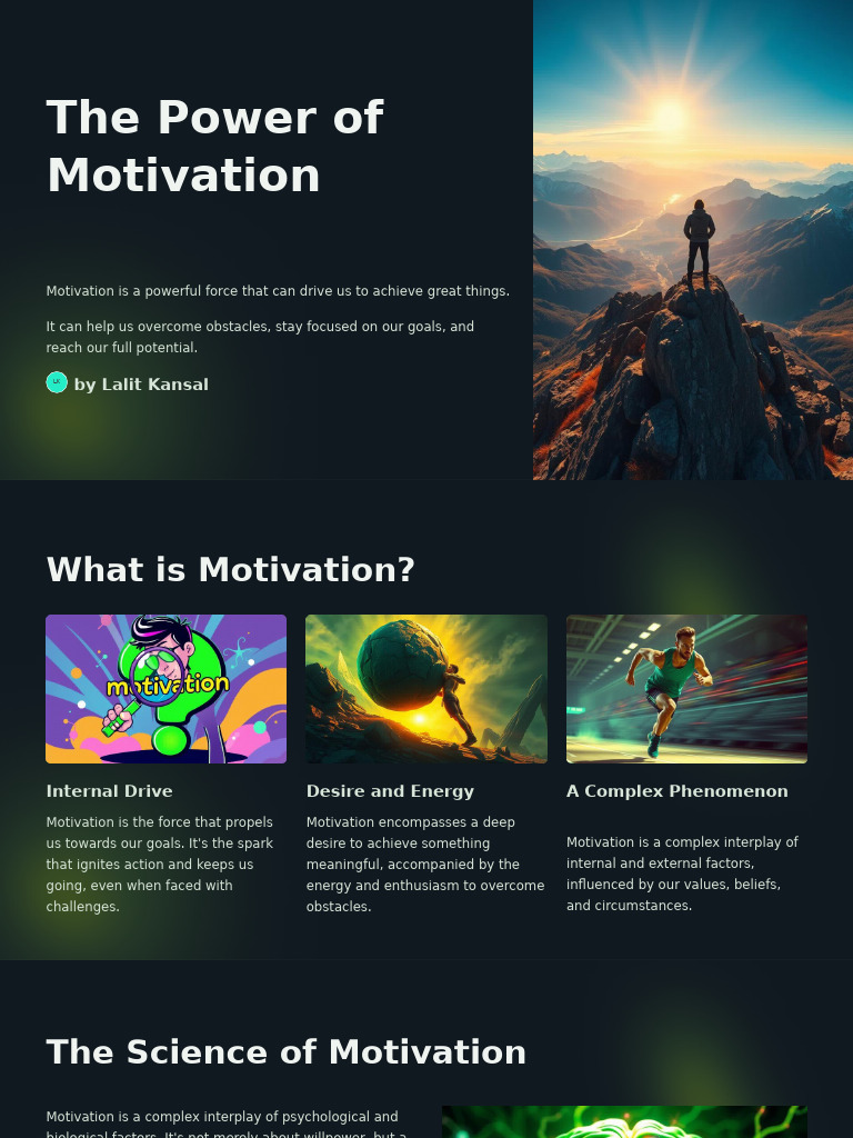 The Power of Motivation | PDF | Motivational | Motivation