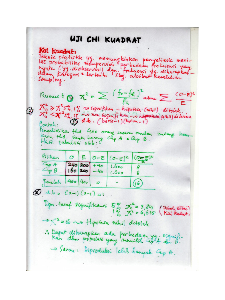 Uji Chi Kuadrat | PDF