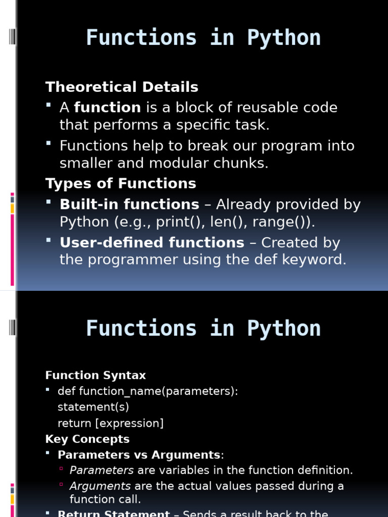 Functions and Modules | PDF | Parameter (Computer Programming) | Python (Programming Language)
