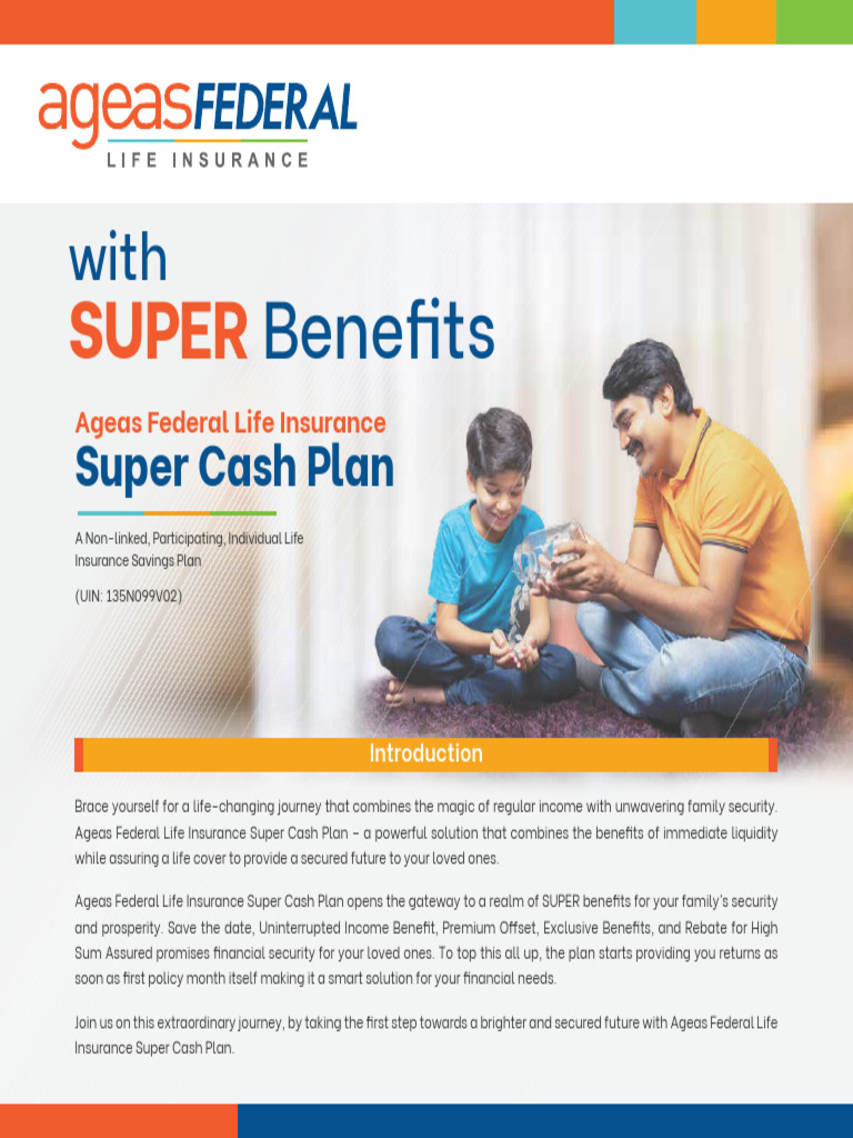 Ageas Federal Super Cash Plan Overview | PDF | Insurance | Interest