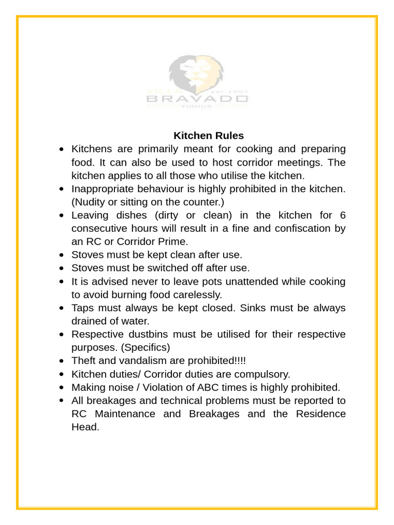 Kitchen Rules | PDF