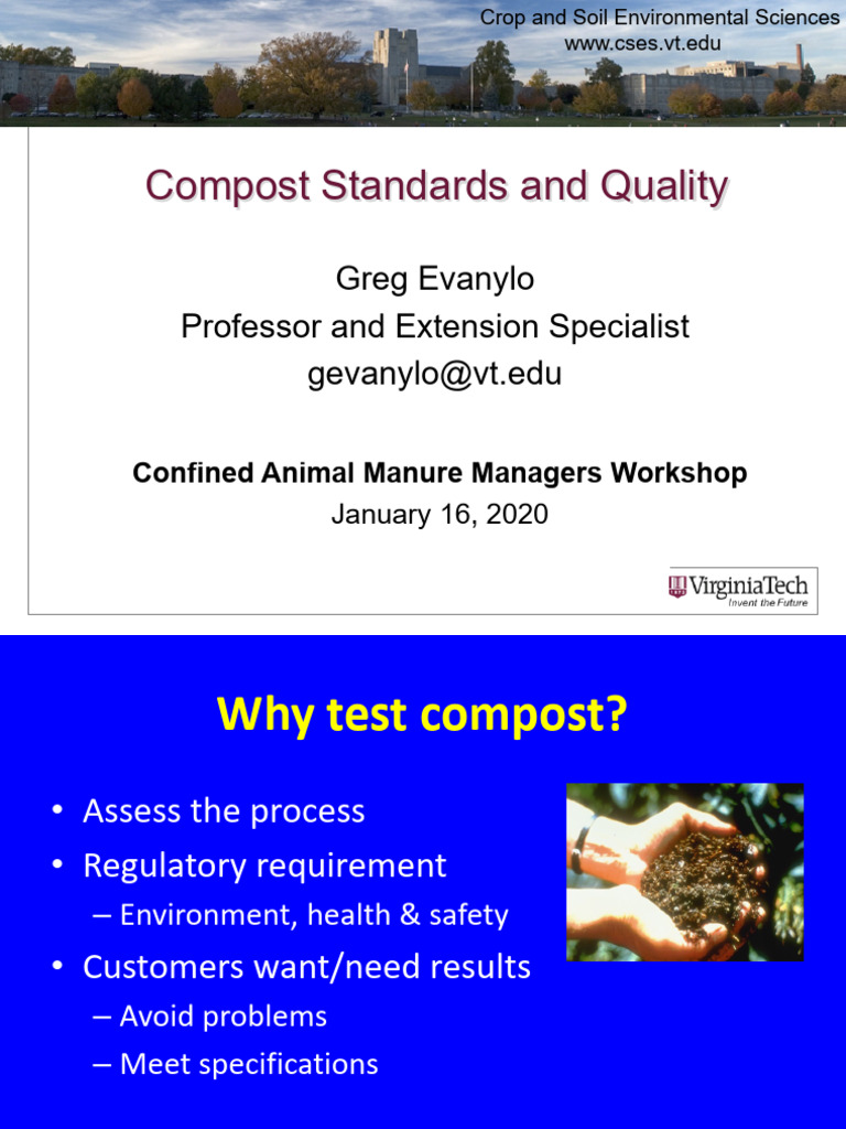 07 Compost Quality and Standards Camm Jan 2020 | PDF | Compost | Soil