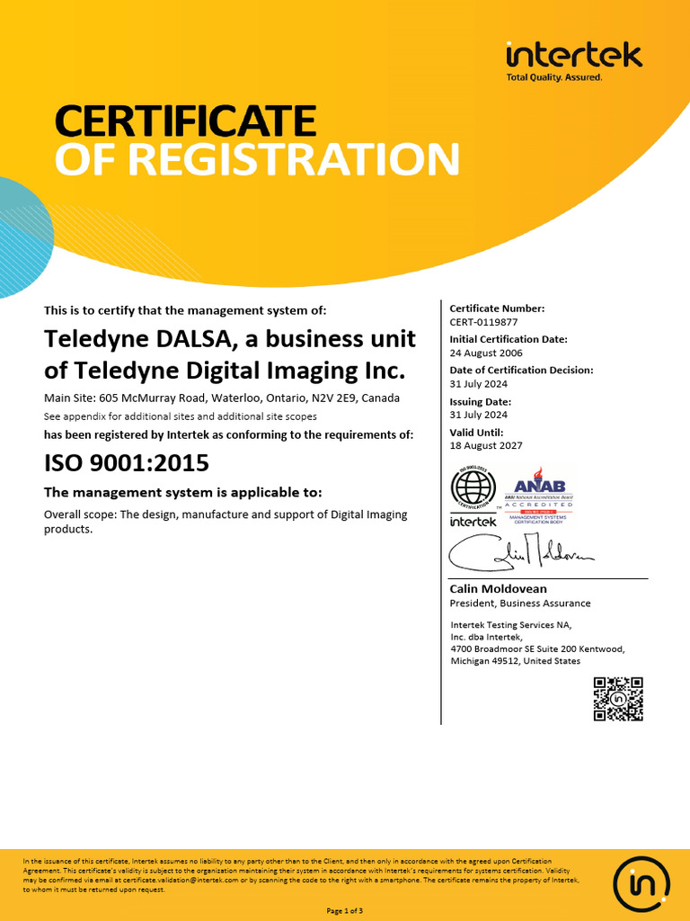 DDI ISO 9001 Certificate of Registration (En) | PDF | Imaging