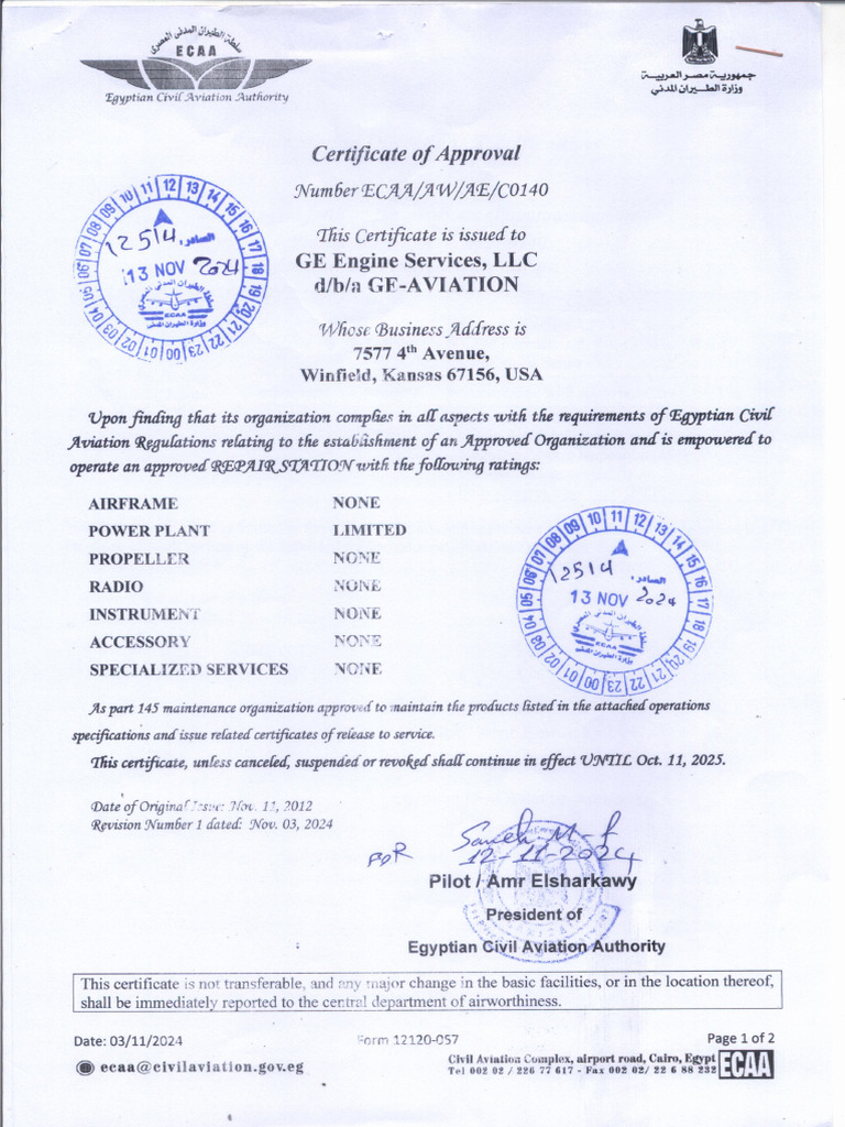 ECAA Certificate 10112025 | PDF