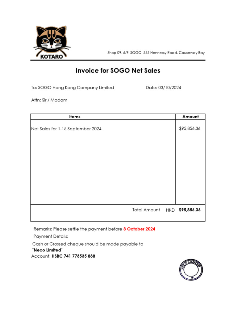 Invoice For 1-15 Sept 2024 | PDF