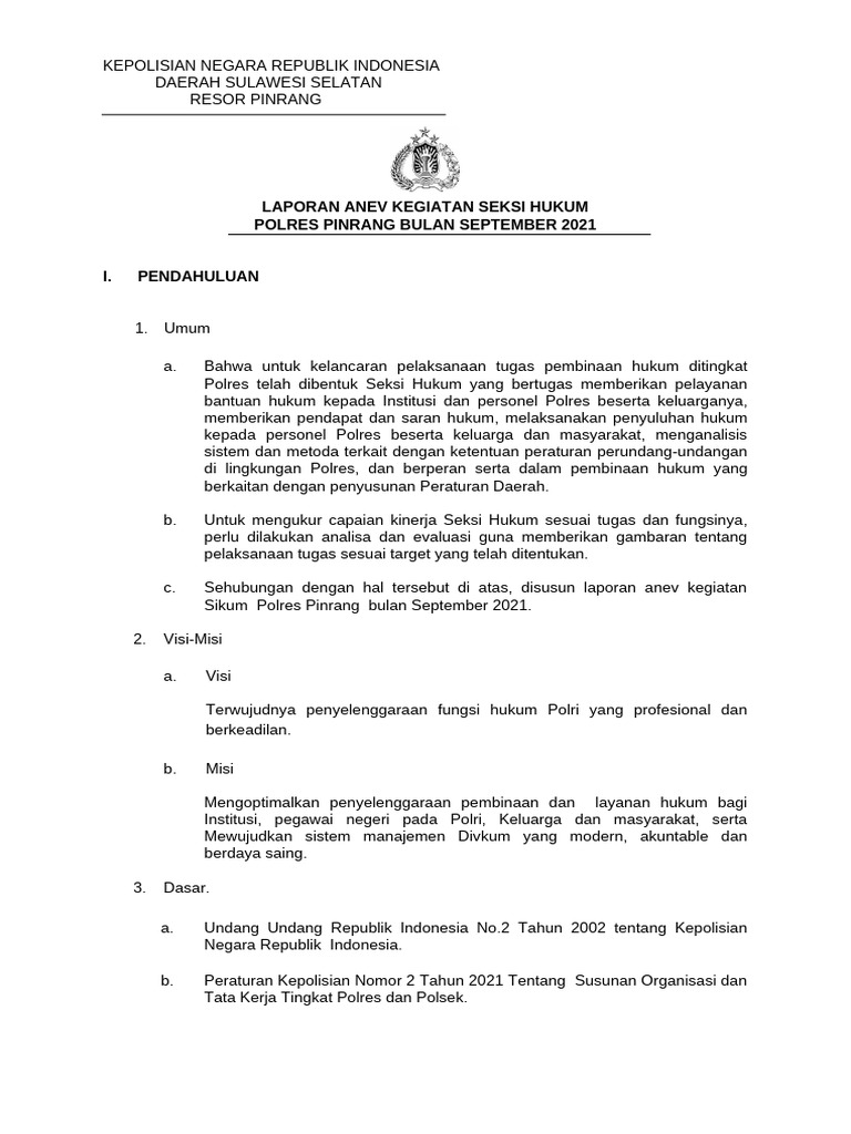 Lap Anev Bul Sikum September 2021 | PDF