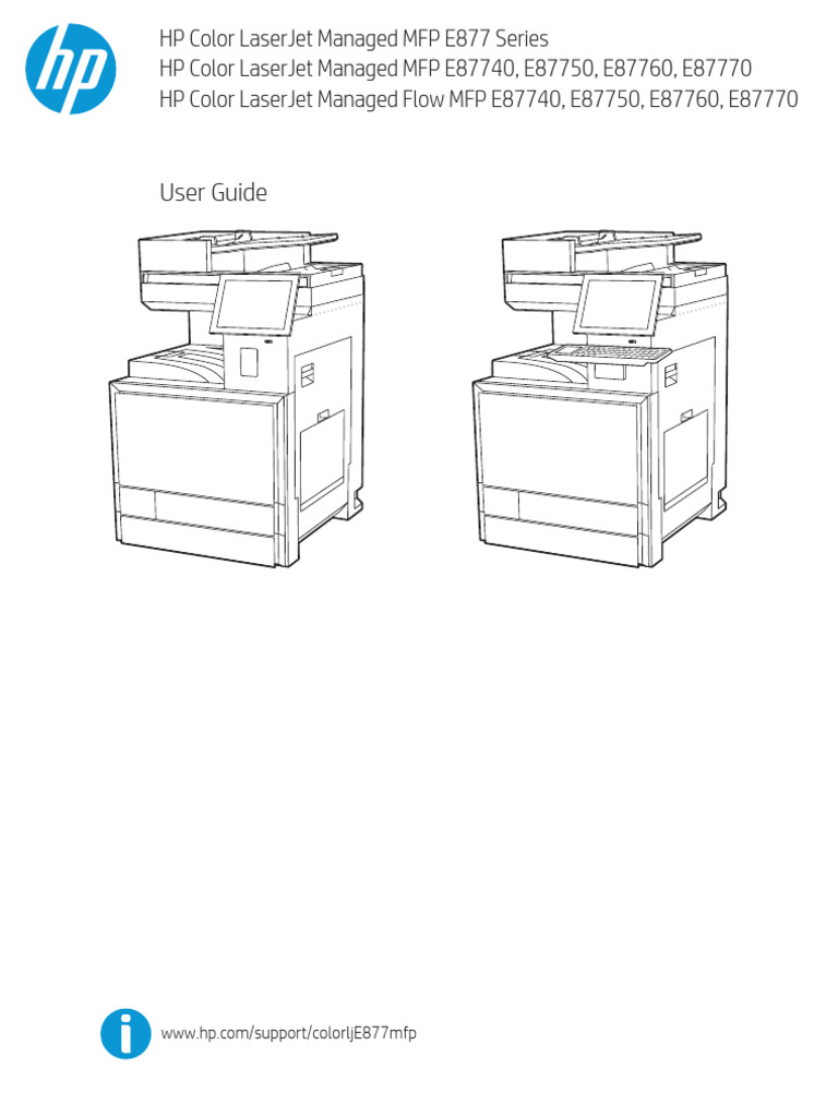 HP Color LaserJet Managed MFP E877 Series - UG | PDF | Image Scanner ...