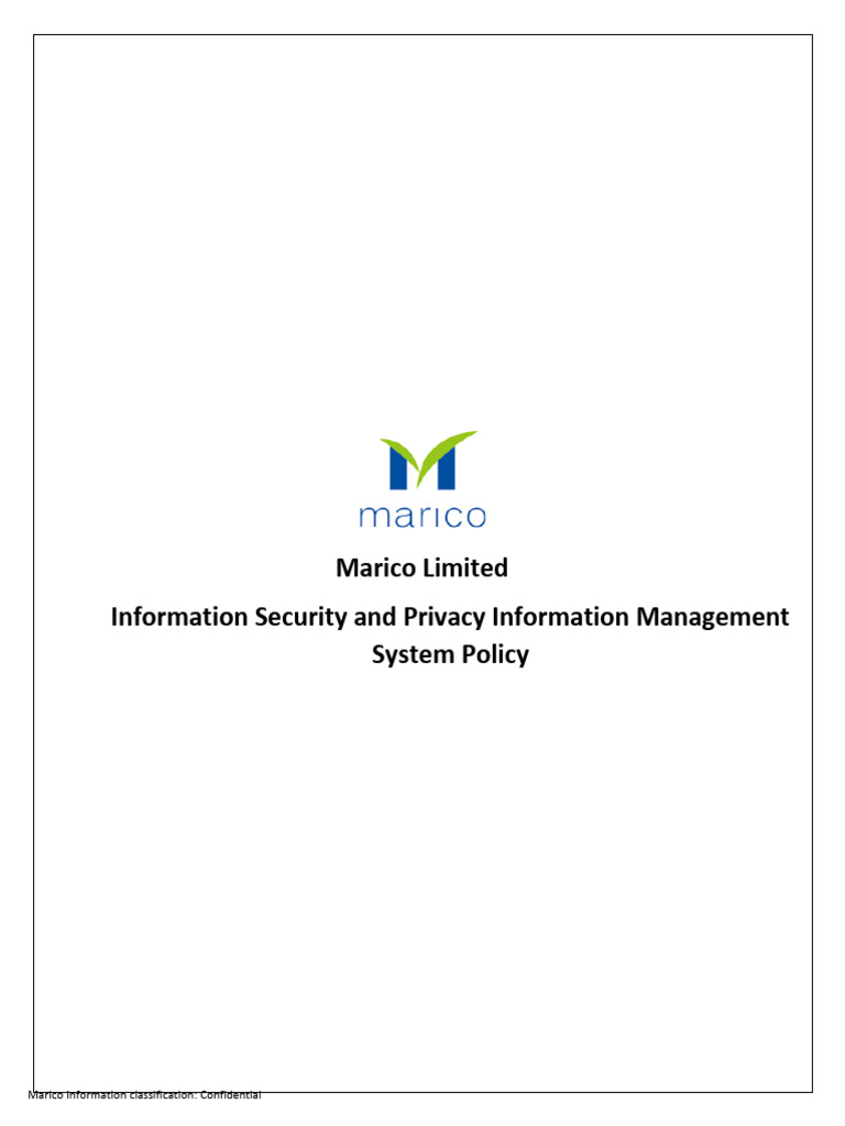 Marico ISMS and PIMS Policy Document | PDF | Information Security ...