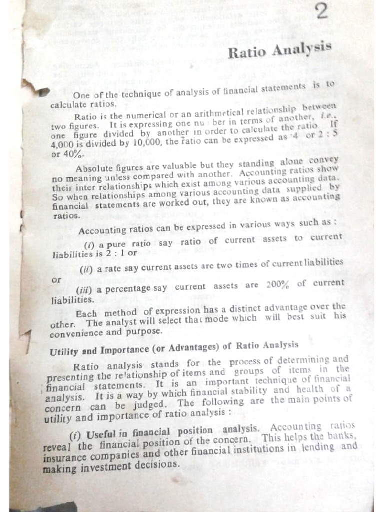 Ratio Analysis | PDF