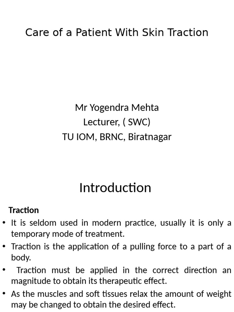 Nursing Care for Skin Traction Patients | PDF | Medical Specialties ...