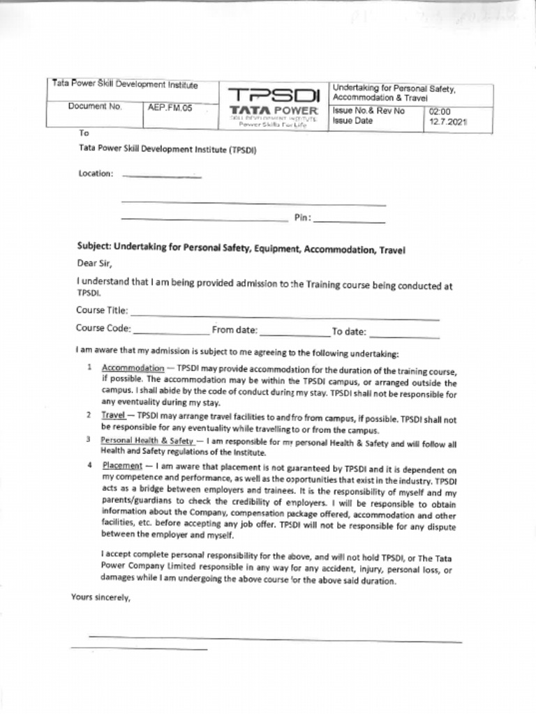 Letter of Undertaking. | PDF