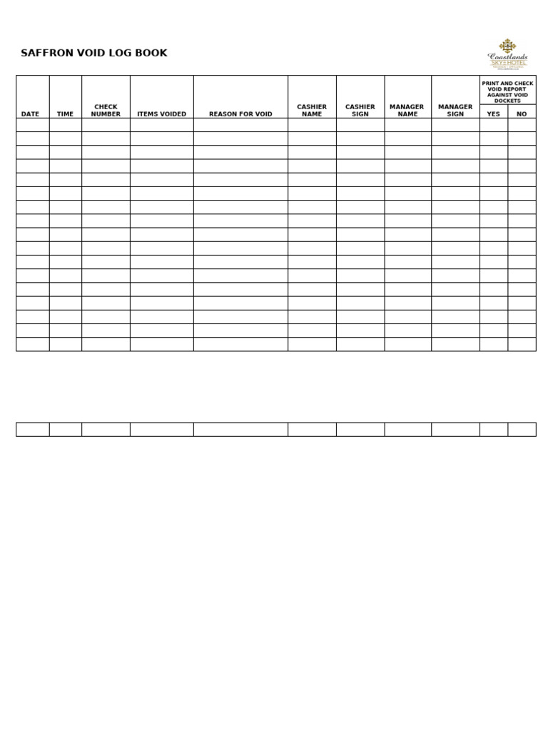 Void Log Book | PDF
