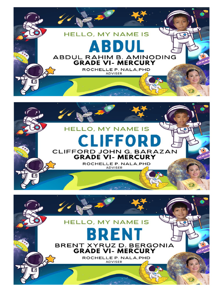 A4 Nametag Gr6Mercury | PDF