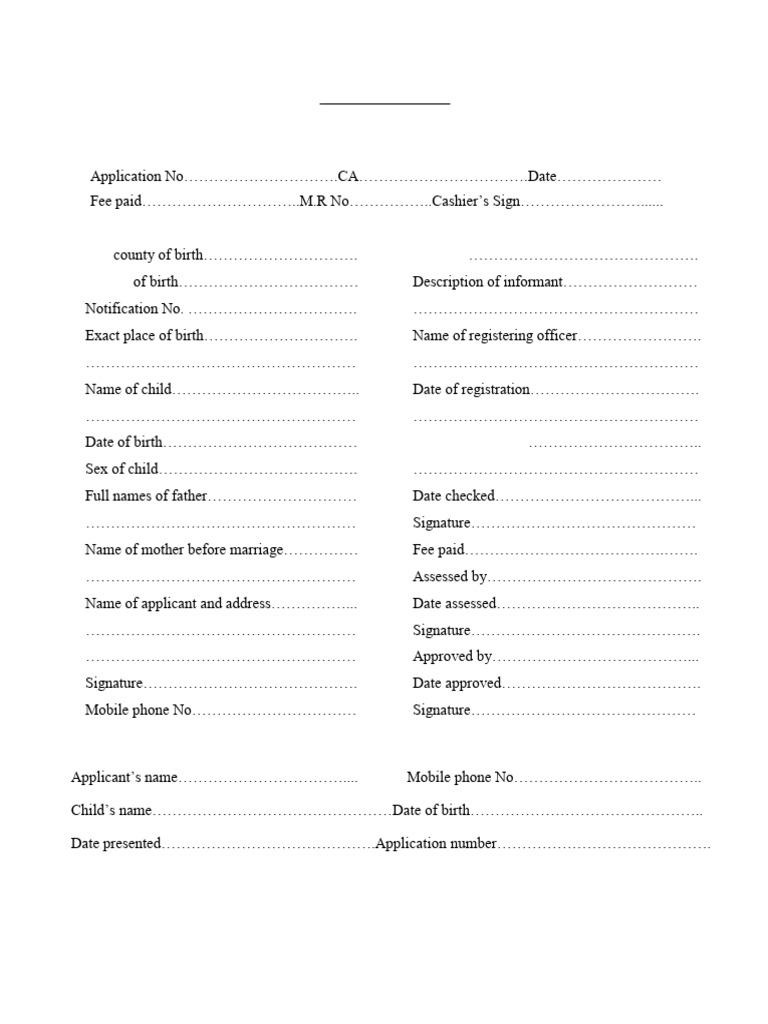 Certificate of Birth Full Form - 012900 | PDF | Birth Certificate | Identity Document