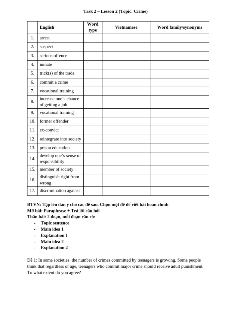 Unit 2 - Crime | PDF