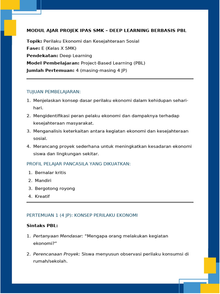 Modul Ipas Ekonomi Kesejahteraan | PDF