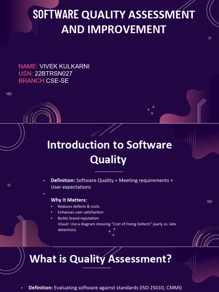 Software Quality Assessment and Improvement2 | PDF