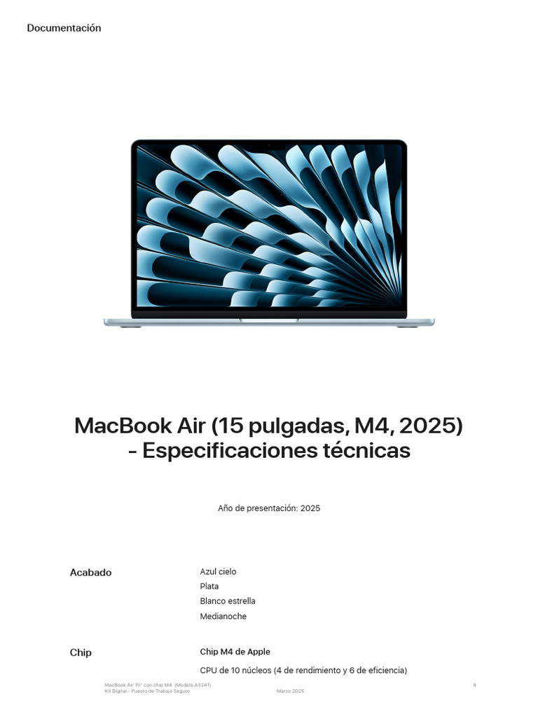MacBook Air 15" M4: Kit Digital 2025 | PDF