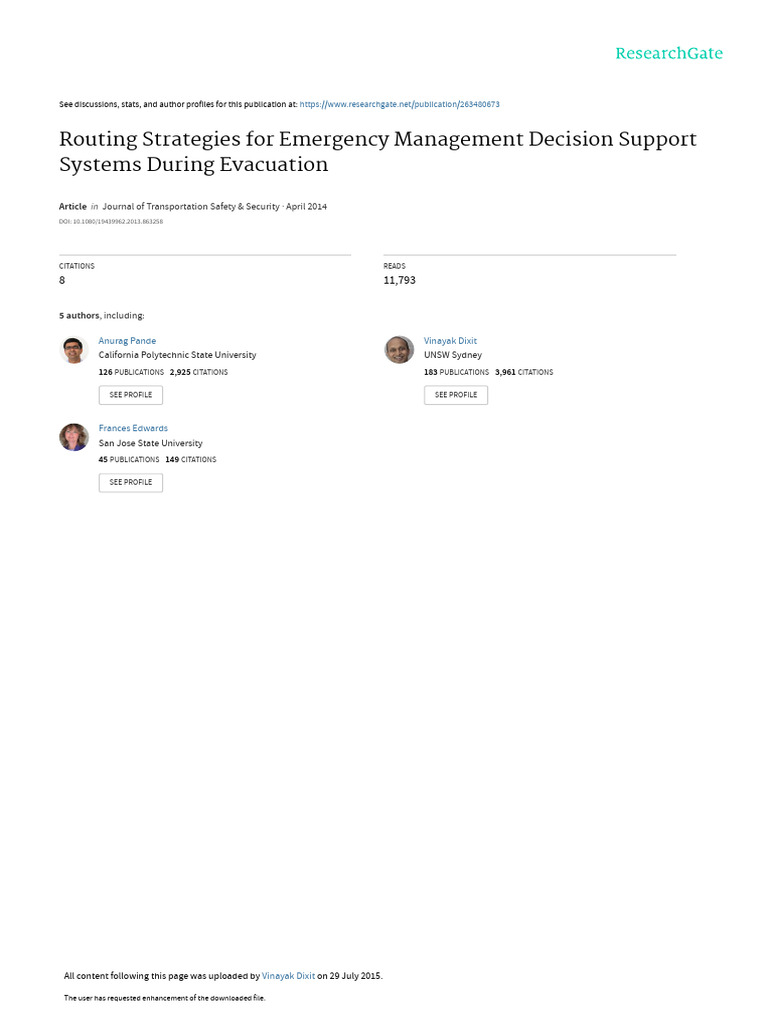 Routing Strategies | PDF | Simulation | Emergency Evacuation