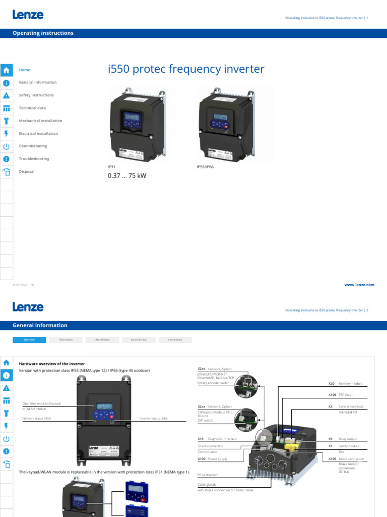 Operating Instructions I550 Protec Frequency Inverter en | PDF | Power ...