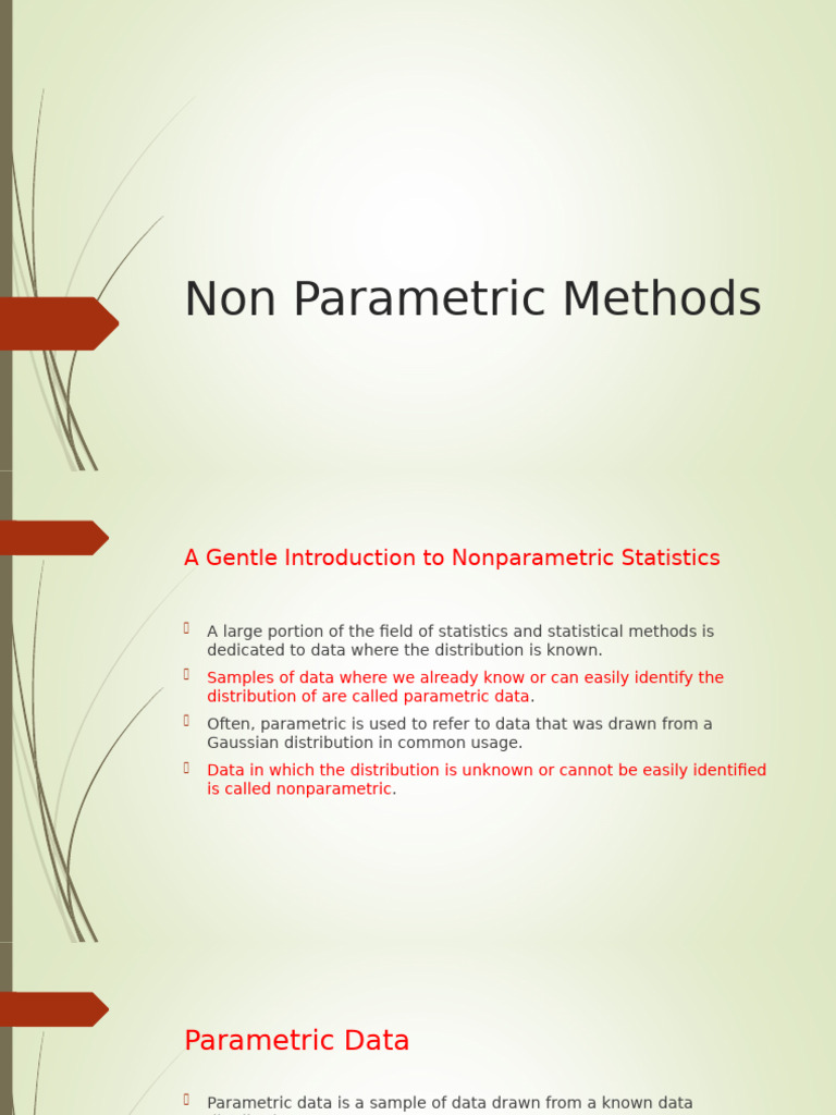 Non Parametric Methods | PDF | Nonparametric Statistics | P Value