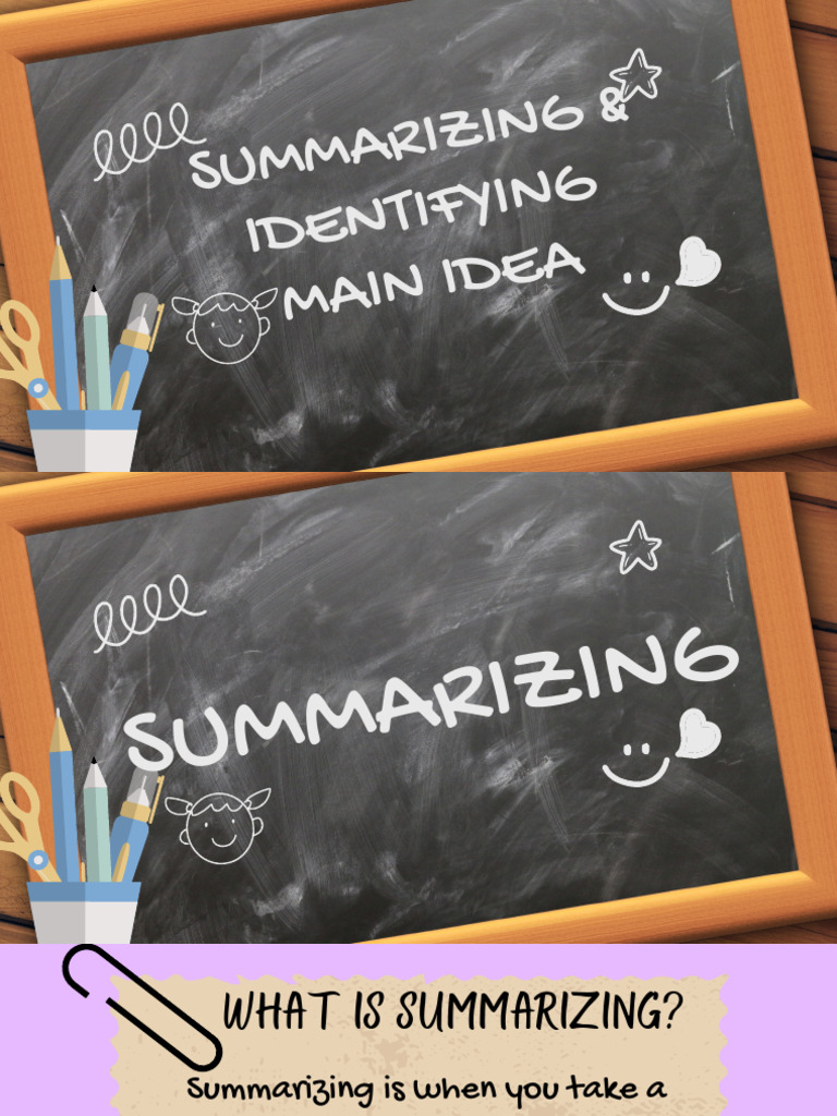 Summarizing and Identifying Main Ideas | PDF