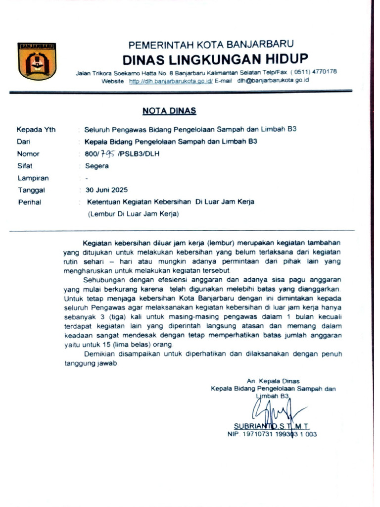 Nota Dinas | PDF