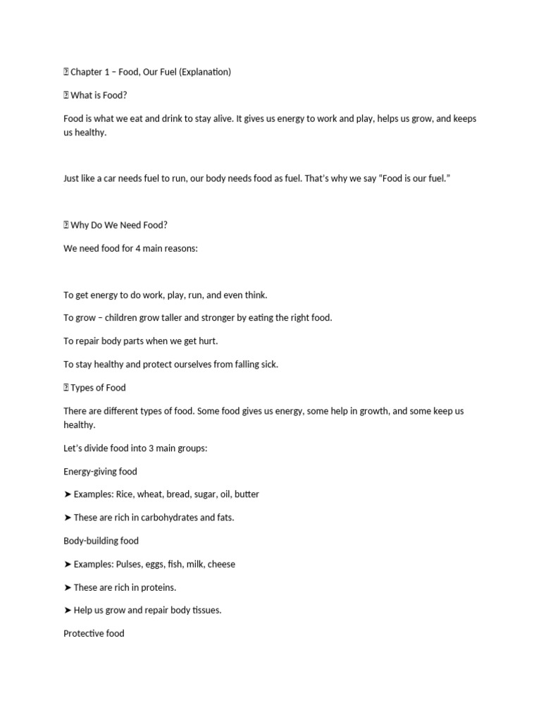 Class 4 Science Chapter 1 | PDF | Foods | Nutrients