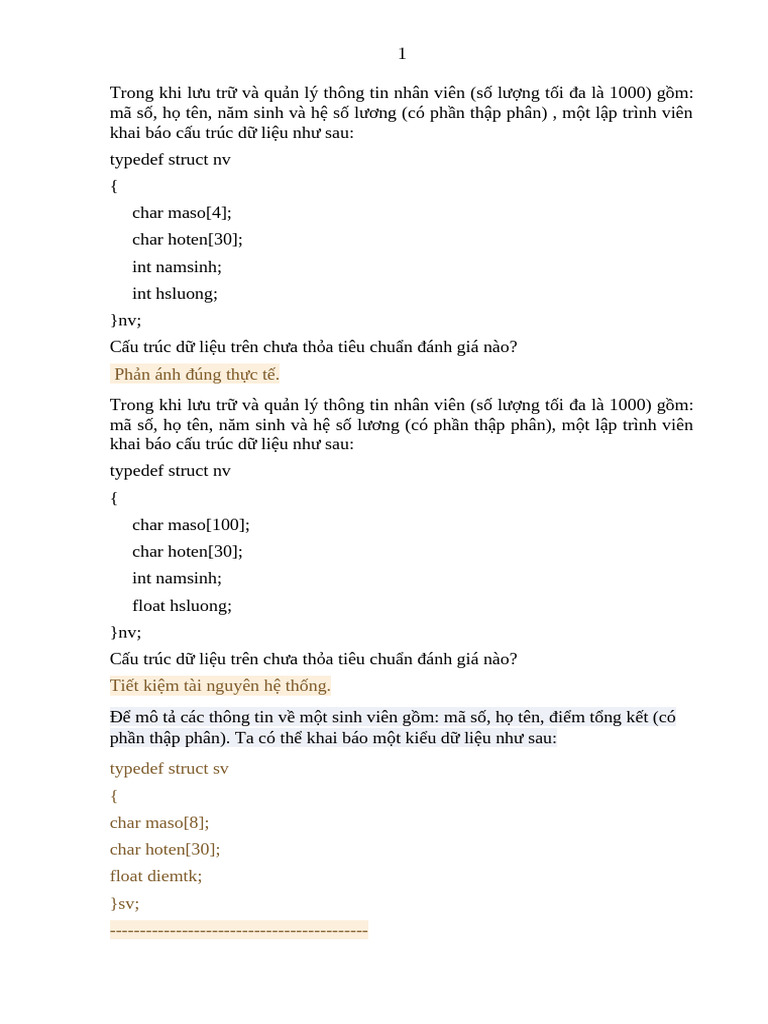 LT1 - Cau Truc Du Lieu | PDF