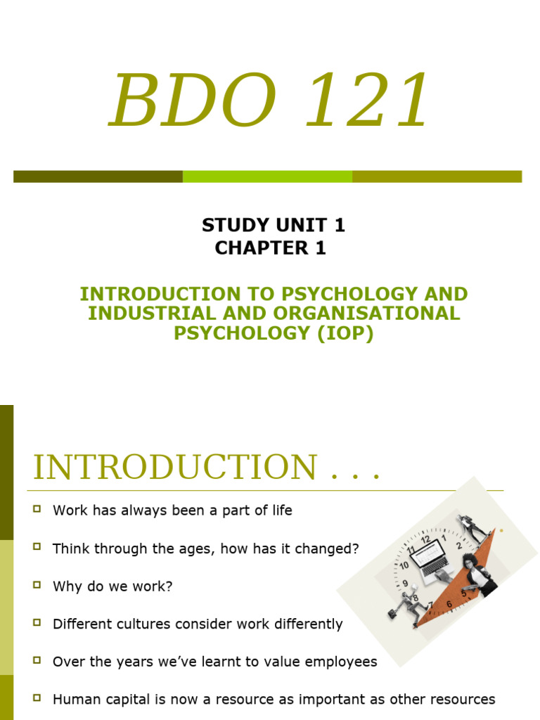 BDO 121 - Part 1 - Study Unit 1 - Chapter 2 | PDF | Psychology | Industrial And Organizational ...