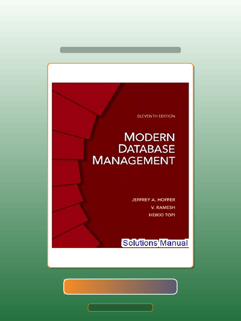 Modern Database Management 11th Edition Hoffer Instructor Test Bank ...