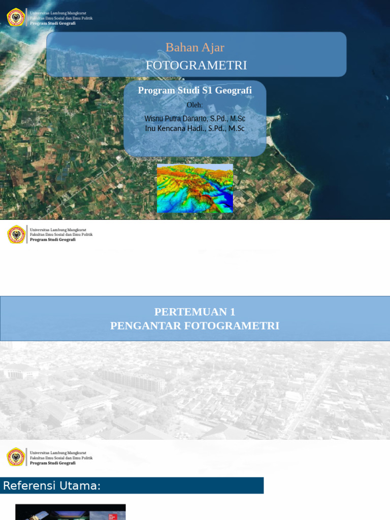 Pengantar Fotogrametri S1 Geografi | PDF