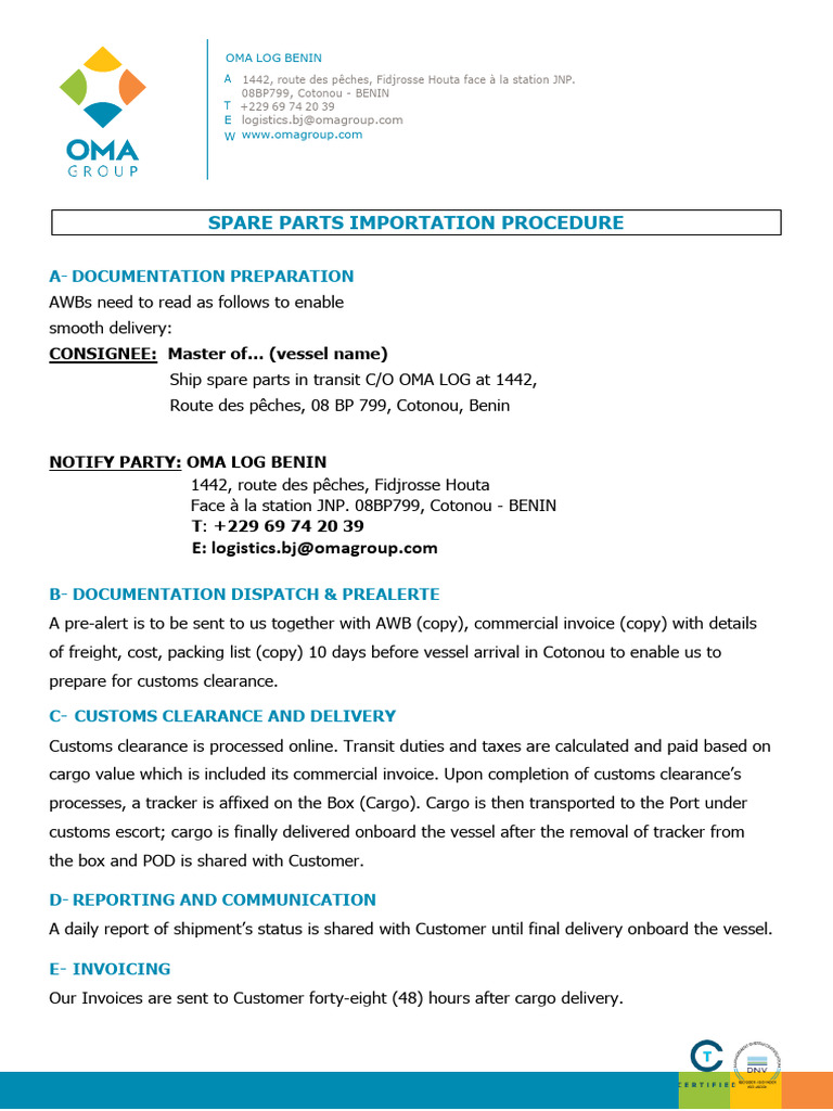 Import Procedure | PDF